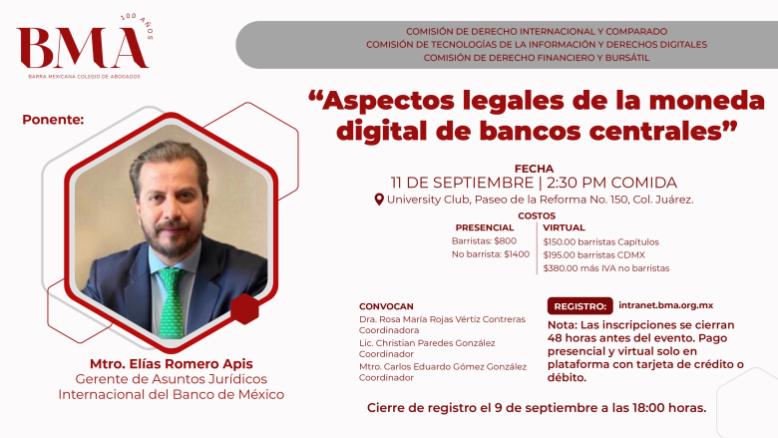 Aspectos legales de la moneda digital de bancos centrales - BMA